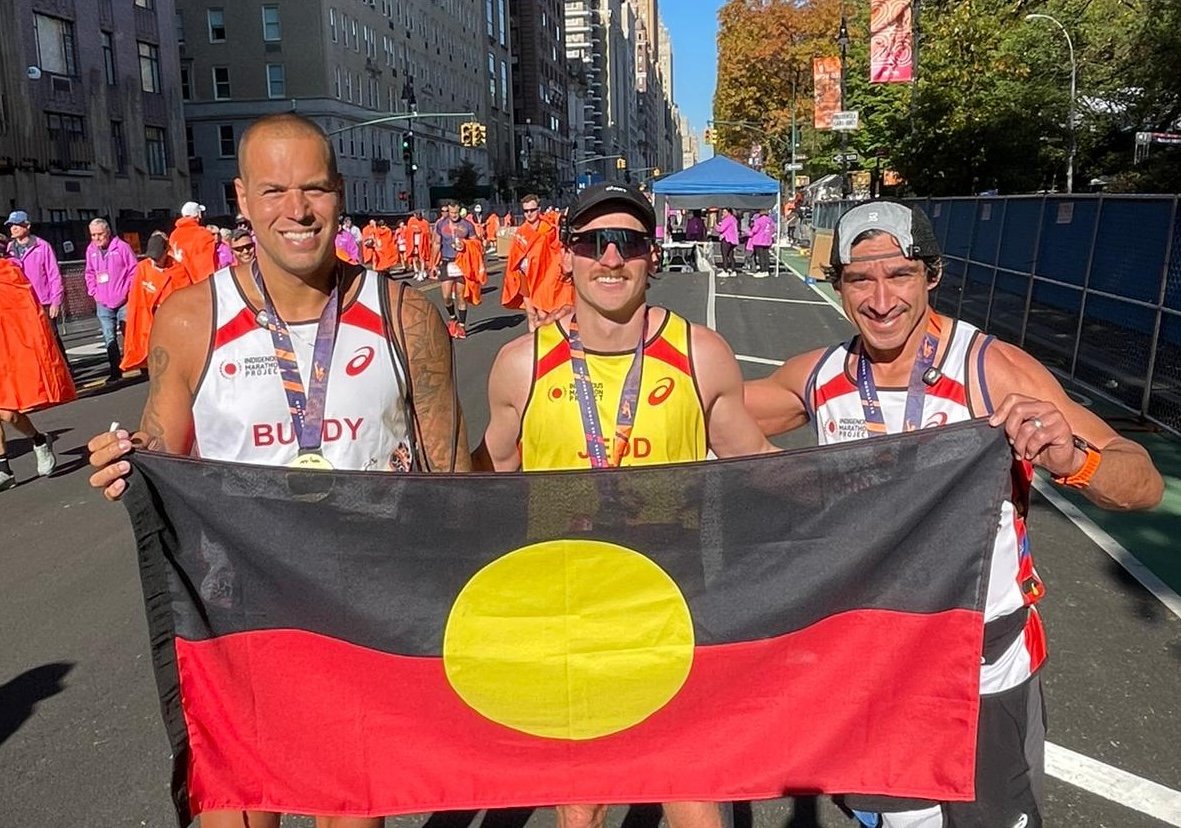 Footy greats cross NYC Marathon finish line with In... | National ...
